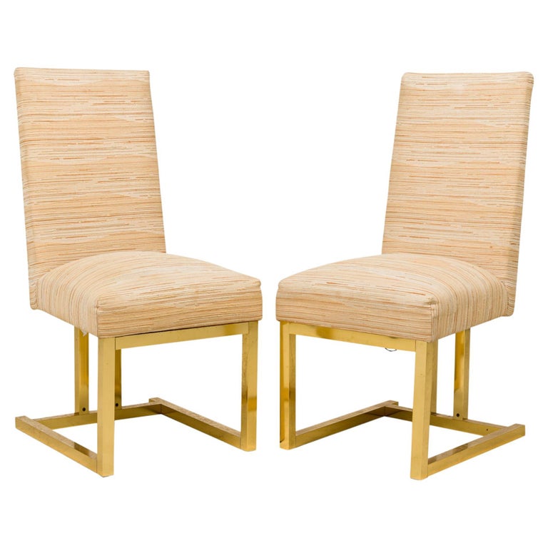 Set of 6 Dia American Dining Side Chairs in Textured Stripe Upholstery ...