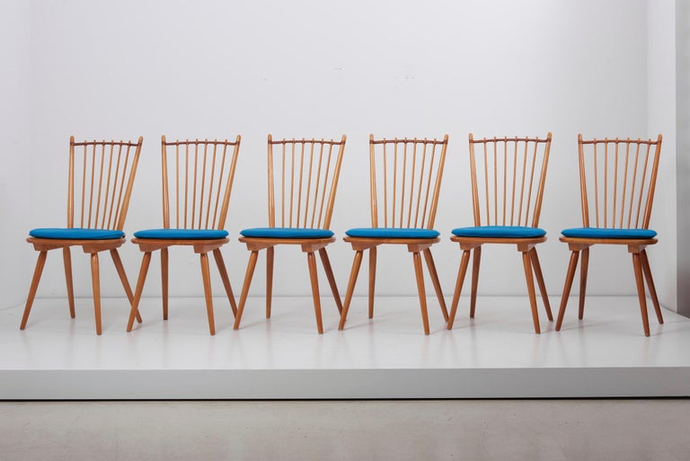 Set of 6 Dining Chairs by Albert Haberer for Hermann Fleiner, Germany ...