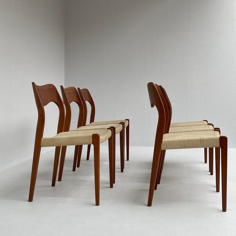 Set of 6 Dining Chairs ‘Model 75’ Designed by Niels Otto Moller for J.L ...