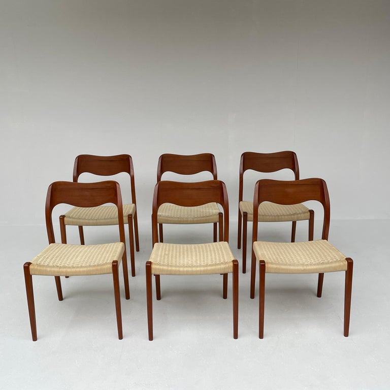 Set of 6 Dining Chairs ‘Model 75’ Designed by Niels Otto Moller for J.L ...