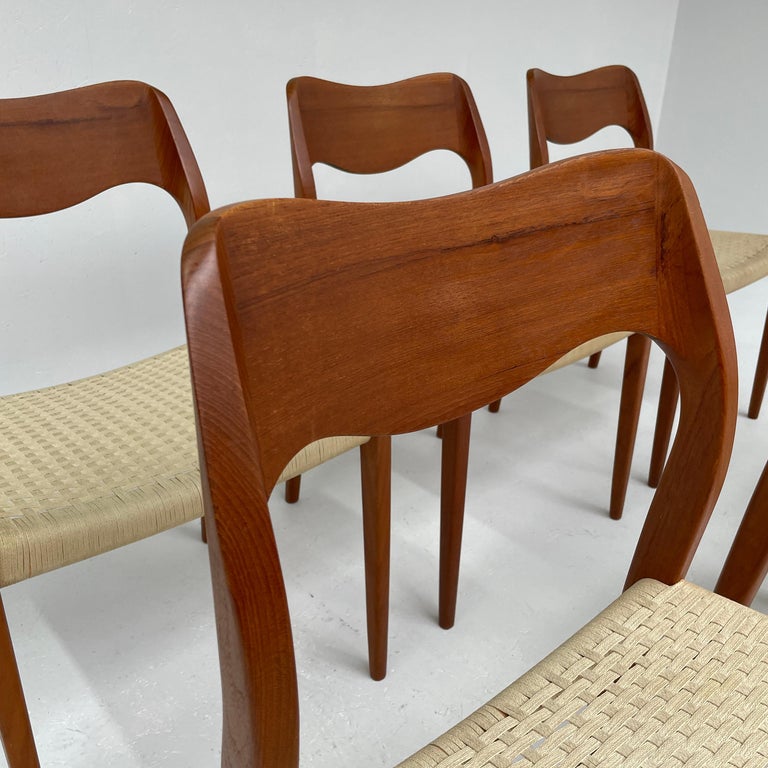 Set of 6 Dining Chairs ‘Model 75’ Designed by Niels Otto Moller for J.L ...