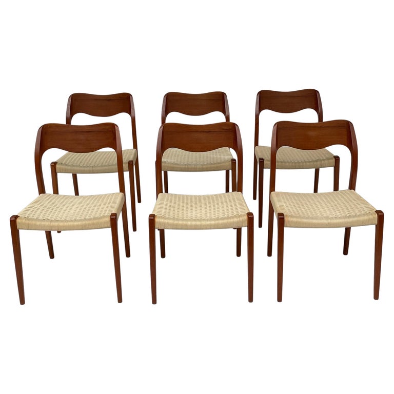 Set of 6 Dining Chairs ‘Model 75’ Designed by Niels Otto Moller for J.L ...