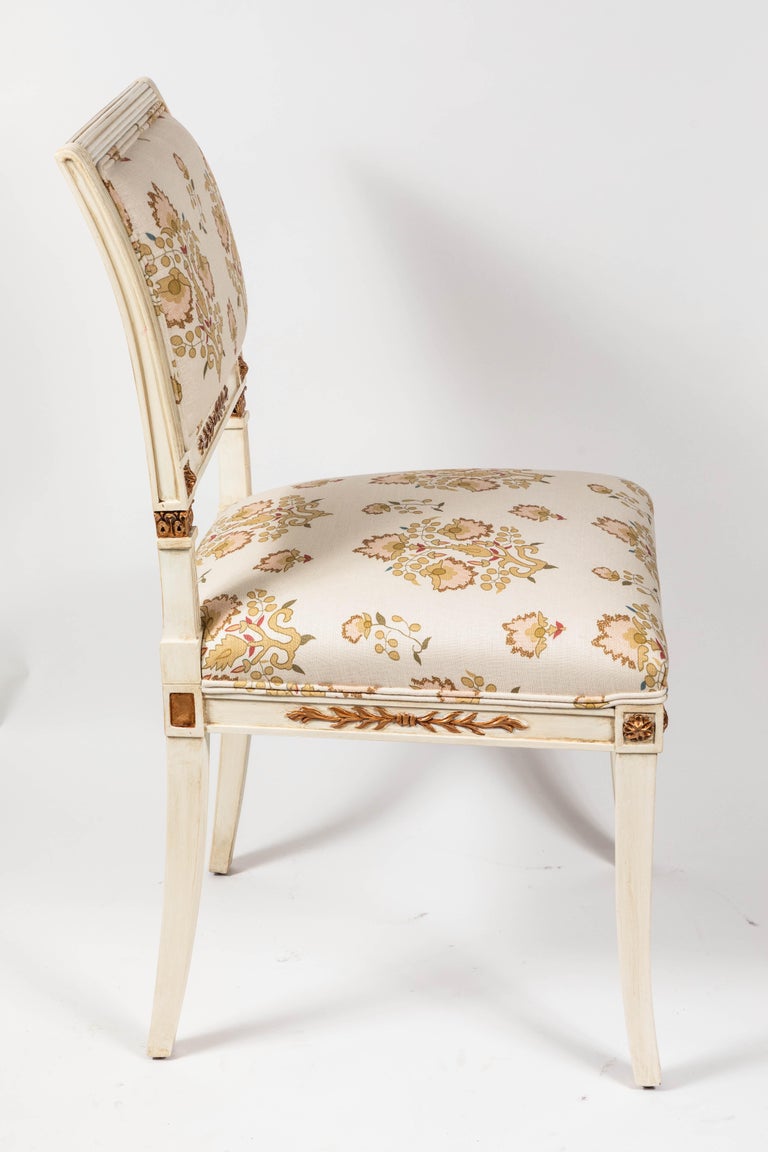 Set of 6 Dining Chairs Newly Upholstered in Penny Morrison 100% Linen ...