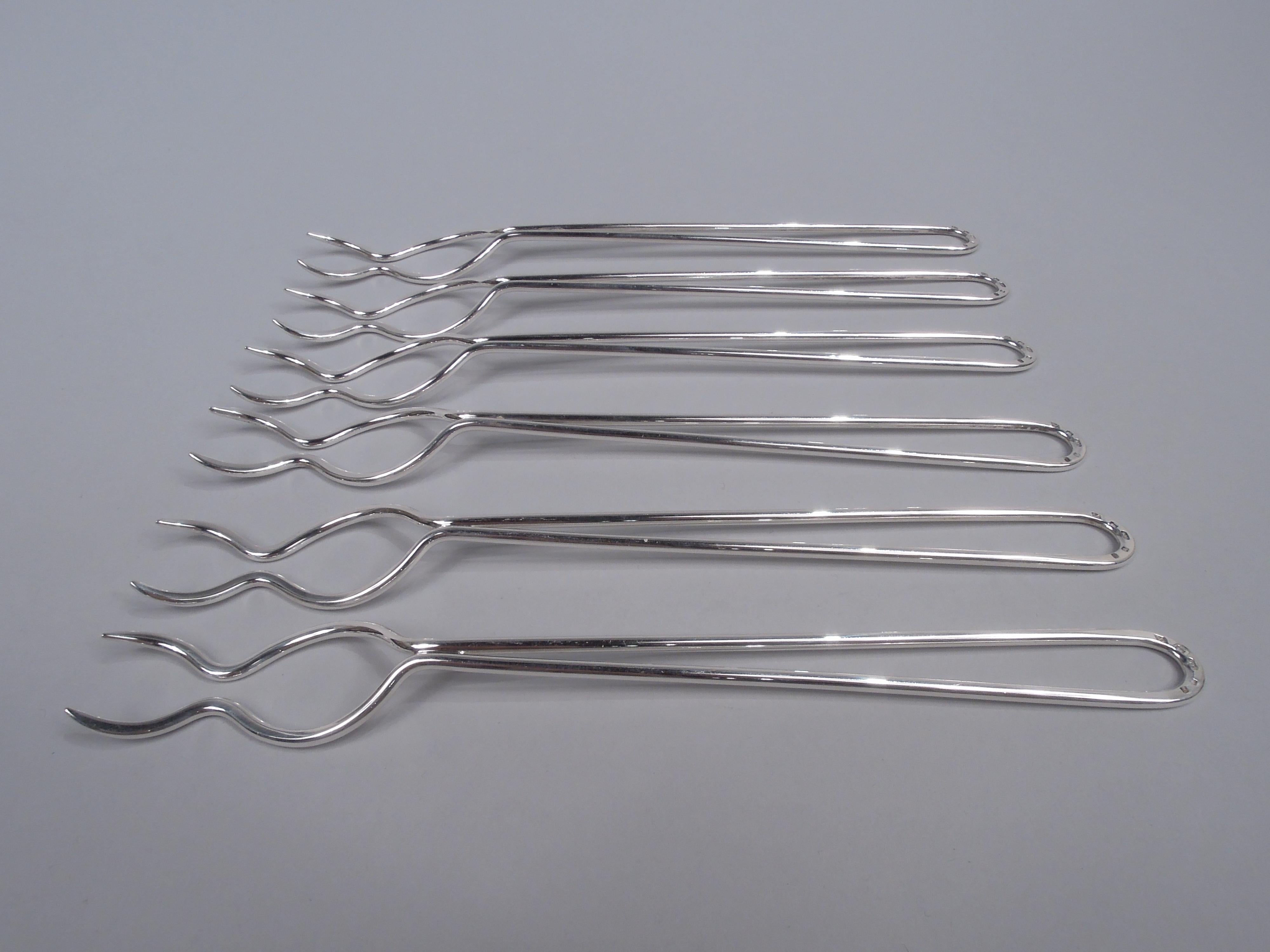 Set of 6 English Contemporary Sterling Silver Spaghetti Forks 2006 For ...