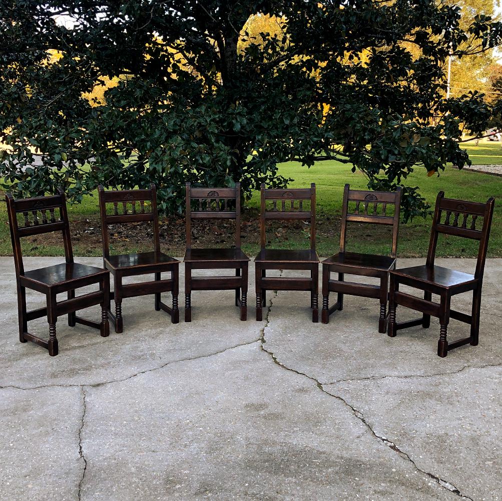 Set of 6 English Country Dining Chairs at 1stDibs