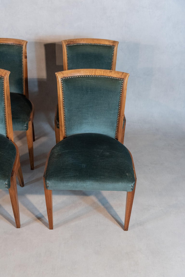 Set of 6 French Art Deco Chairs For Sale at 1stDibs