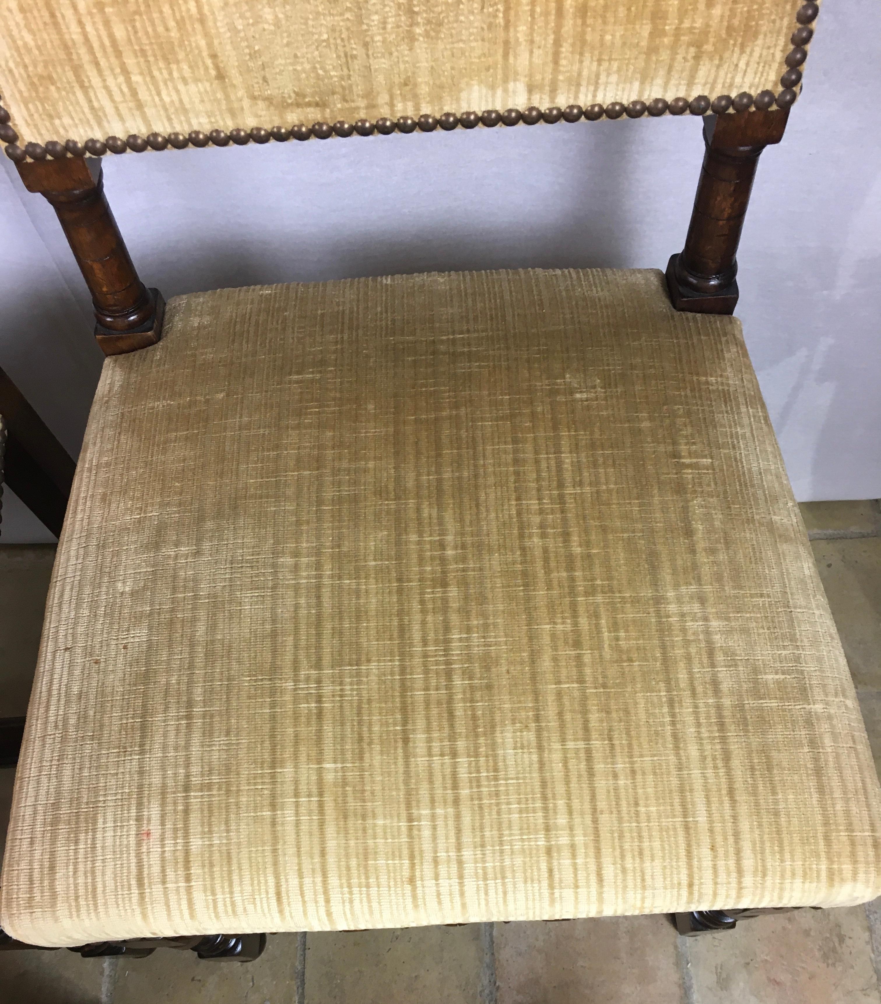 Set of 6 French Louis XIII Style Dining Chairs For Sale at 1stDibs