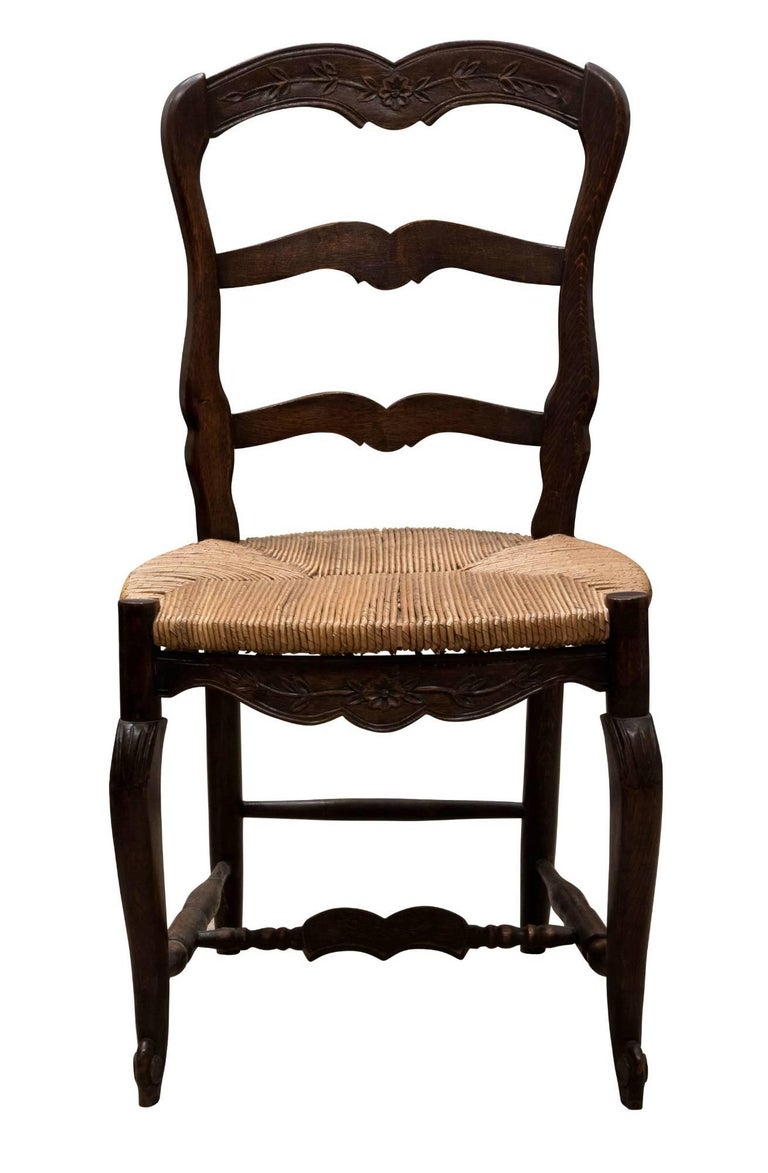 Set of 6 French Ladder Back Chairs c1920 at 1stDibs