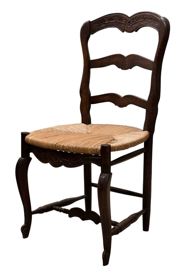 Set of 6 French Ladder Back Chairs c1920 at 1stDibs