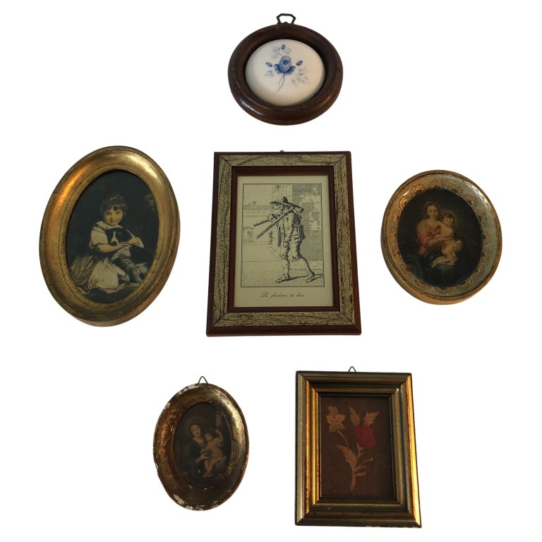 Set of '6' Gallery Wall Framed Miniature Portraits at 1stDibs