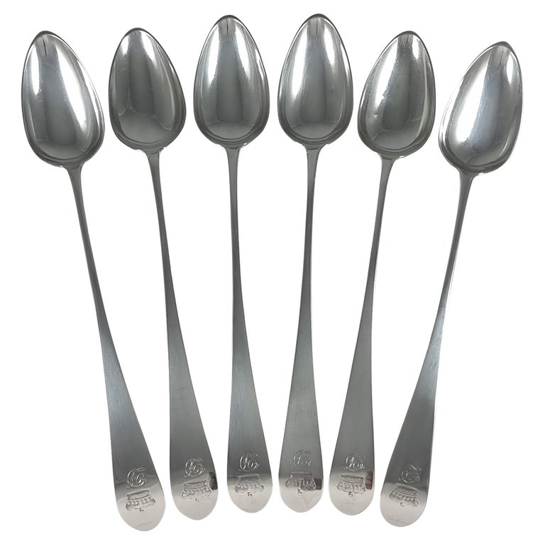 Set of 6 George III Scottish Silver Celtic-Point Pattern Basting Spoons ...