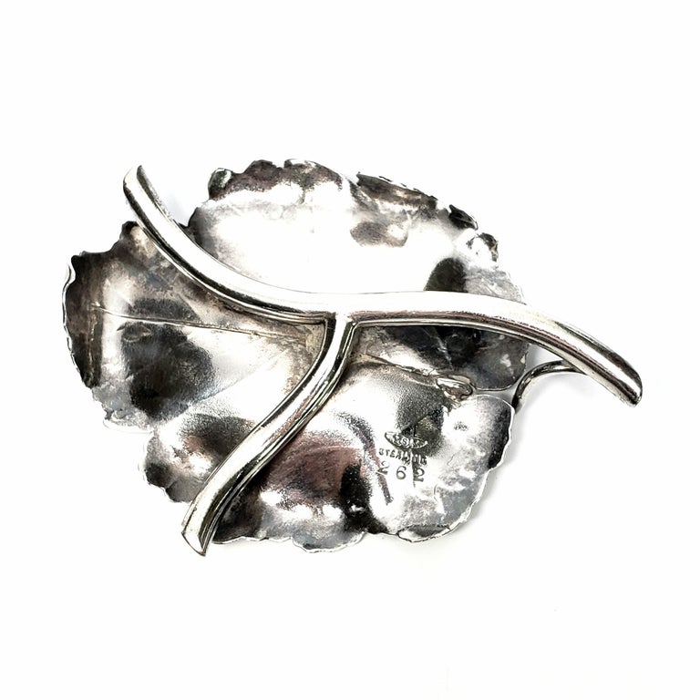 Set of 6 George W Shiebler Sterling Silver Leaf Butter Dishes at 1stDibs