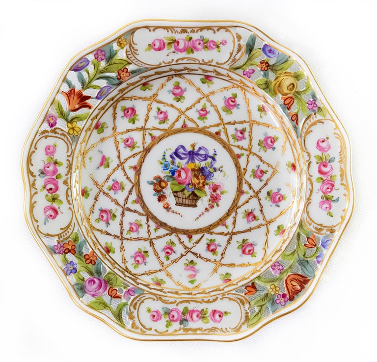 Set of 6 German Porcelain Hand Painted Plates at 1stDibs
