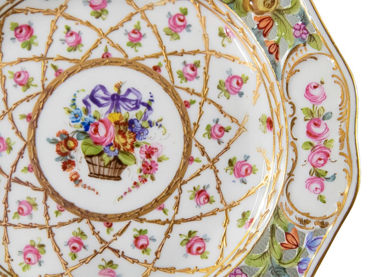 Set of 6 German Porcelain Hand Painted Plates at 1stDibs