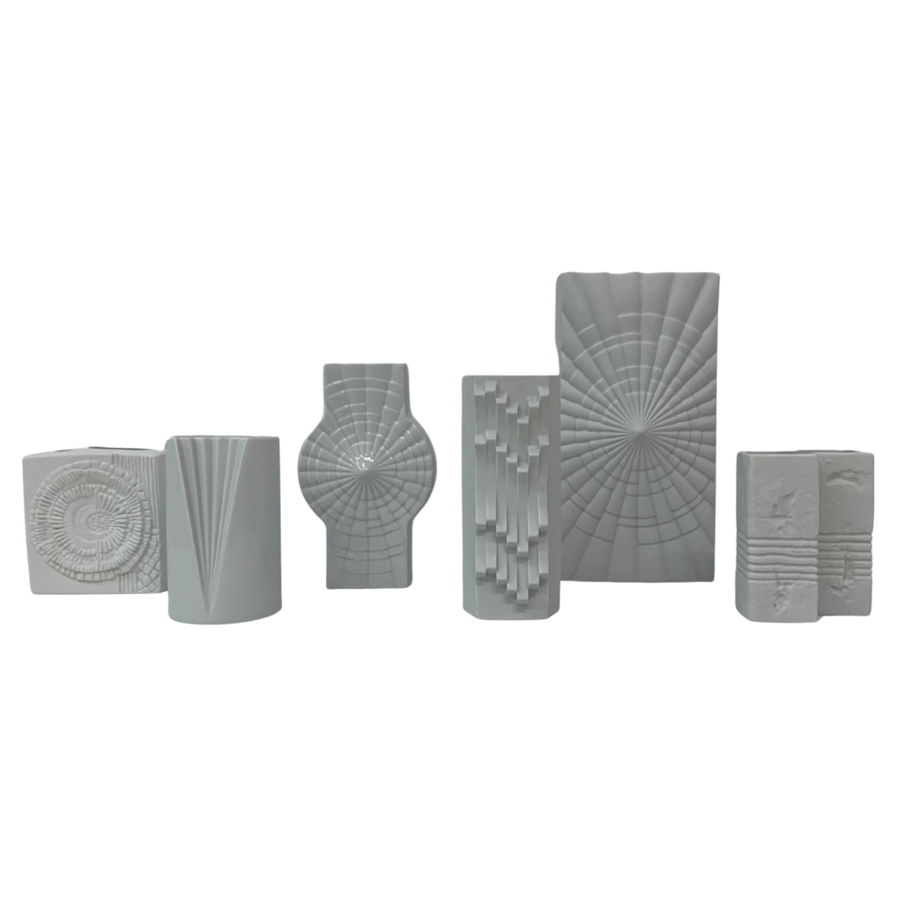 Set of 6 German Vases Bisque, 1960s at 1stDibs