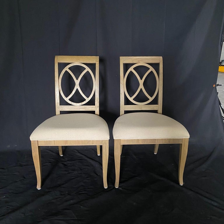 Set of 6 Handsome Khaki Ring Back Hekman Dining Chairs For Sale at 1stDibs
