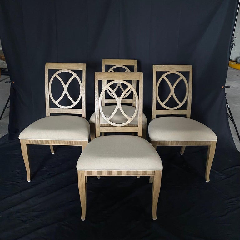 Set of 6 Handsome Khaki Ring Back Hekman Dining Chairs For Sale at 1stDibs