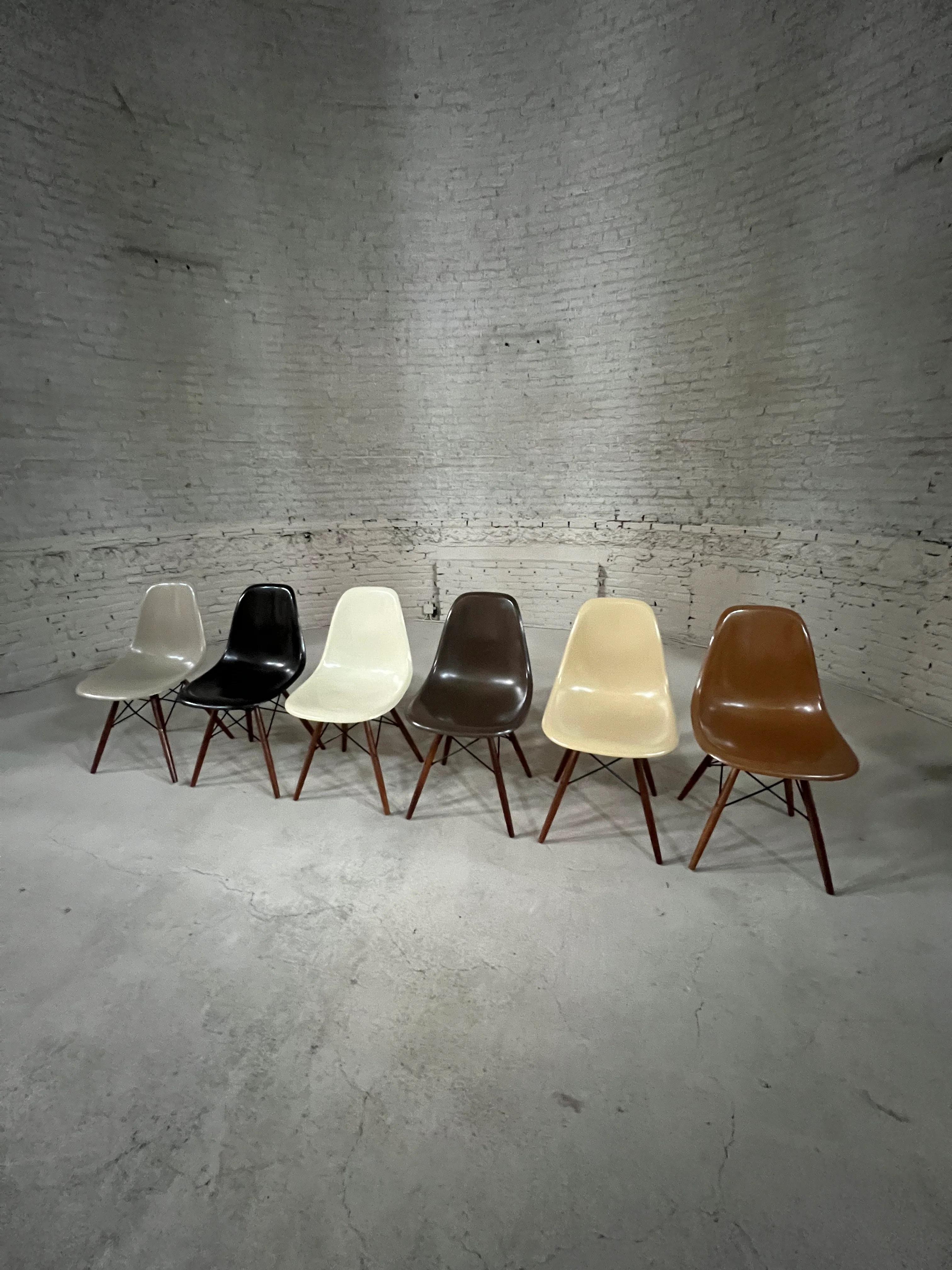Set of 6 Herman Miller Eames DSW Chairs For Sale at 1stDibs