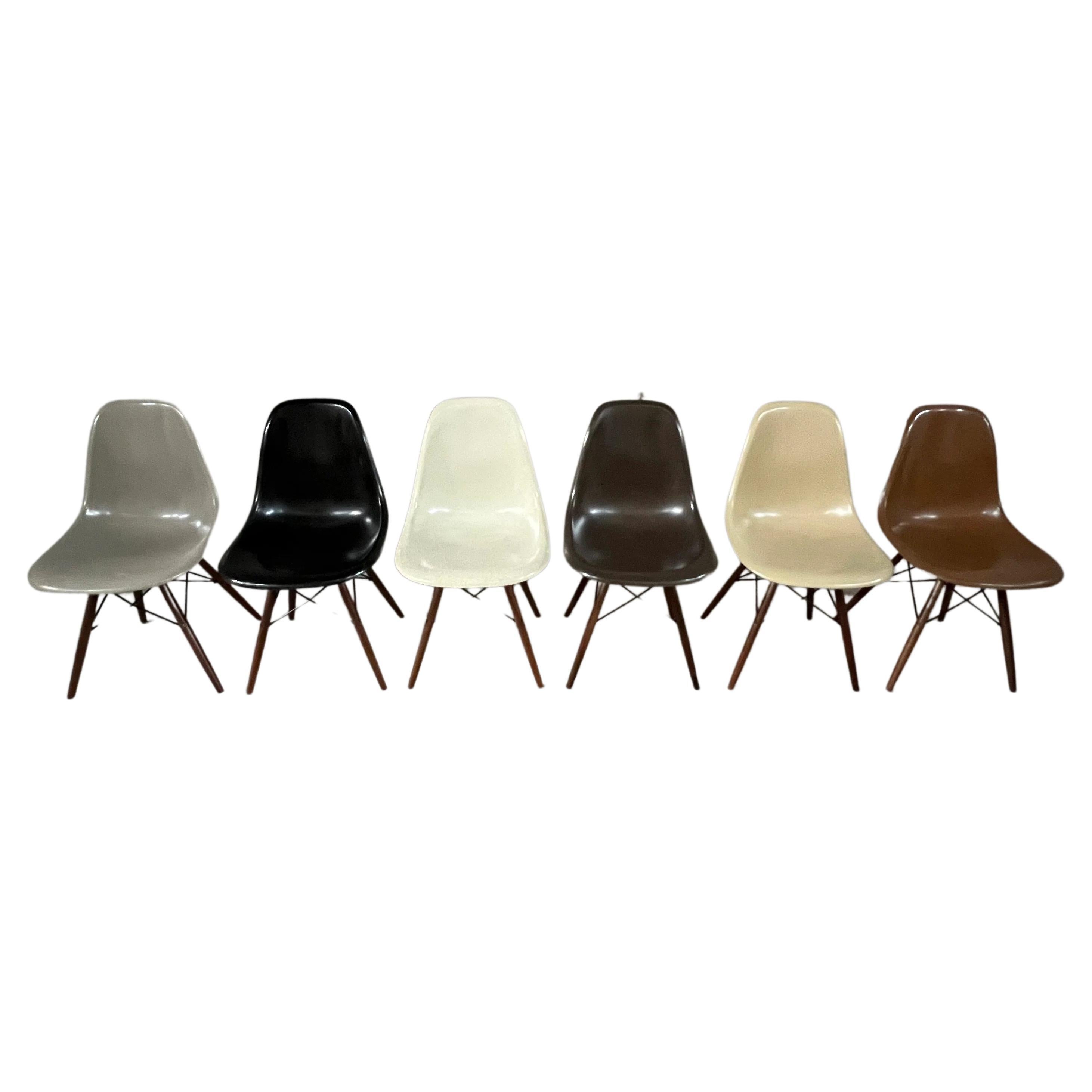 Set of 6 Herman Miller Eames DSW Chairs For Sale at 1stDibs