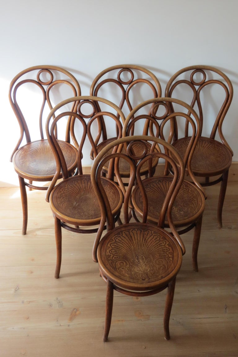 Set of 6 Jacob and Joseph Kohn, Austrian Dining chairs No 36 at 1stDibs
