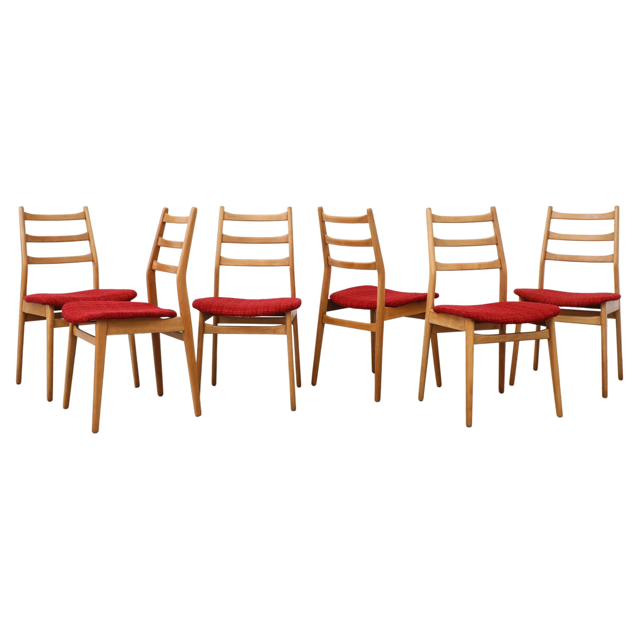 Set of 6 Vintage Danish Teak Ladder Back Chairs by SOS Stolefabrik at ...