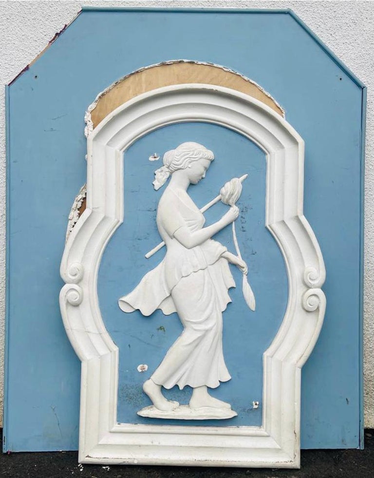 Set of 6 Large Adam Style Plaster Plaques For Sale at 1stDibs
