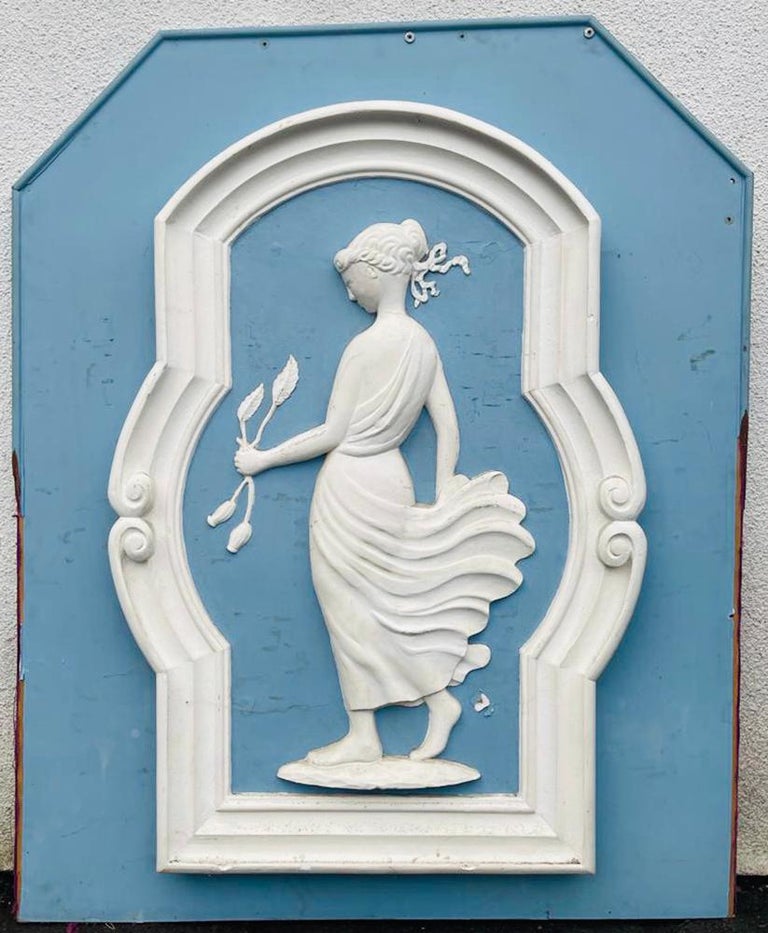 Set of 6 Large Adam Style Plaster Plaques For Sale at 1stDibs