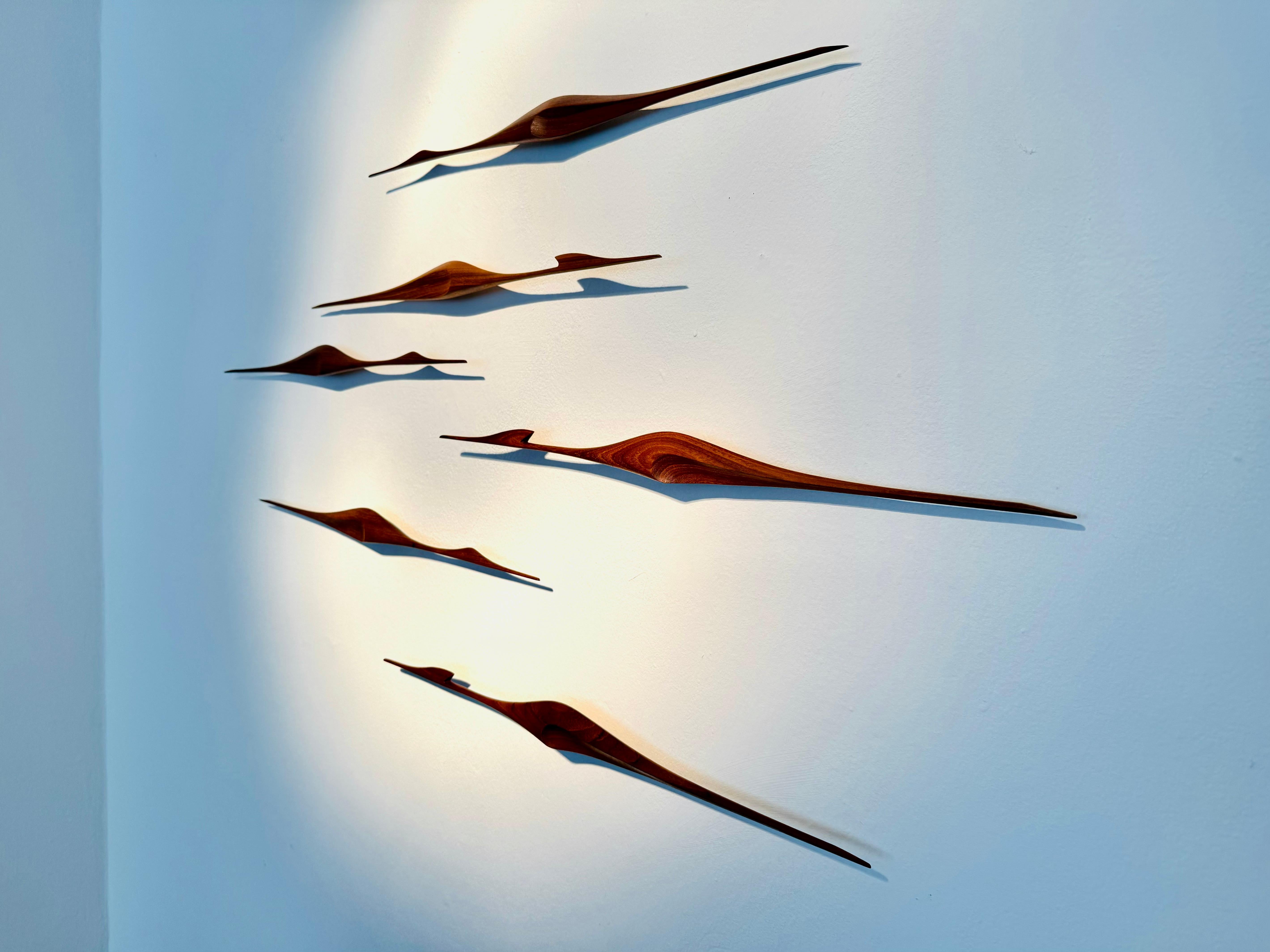 Set of 6 Large Danish Mid-Century Modern Teak Cranes For Sale at 1stDibs