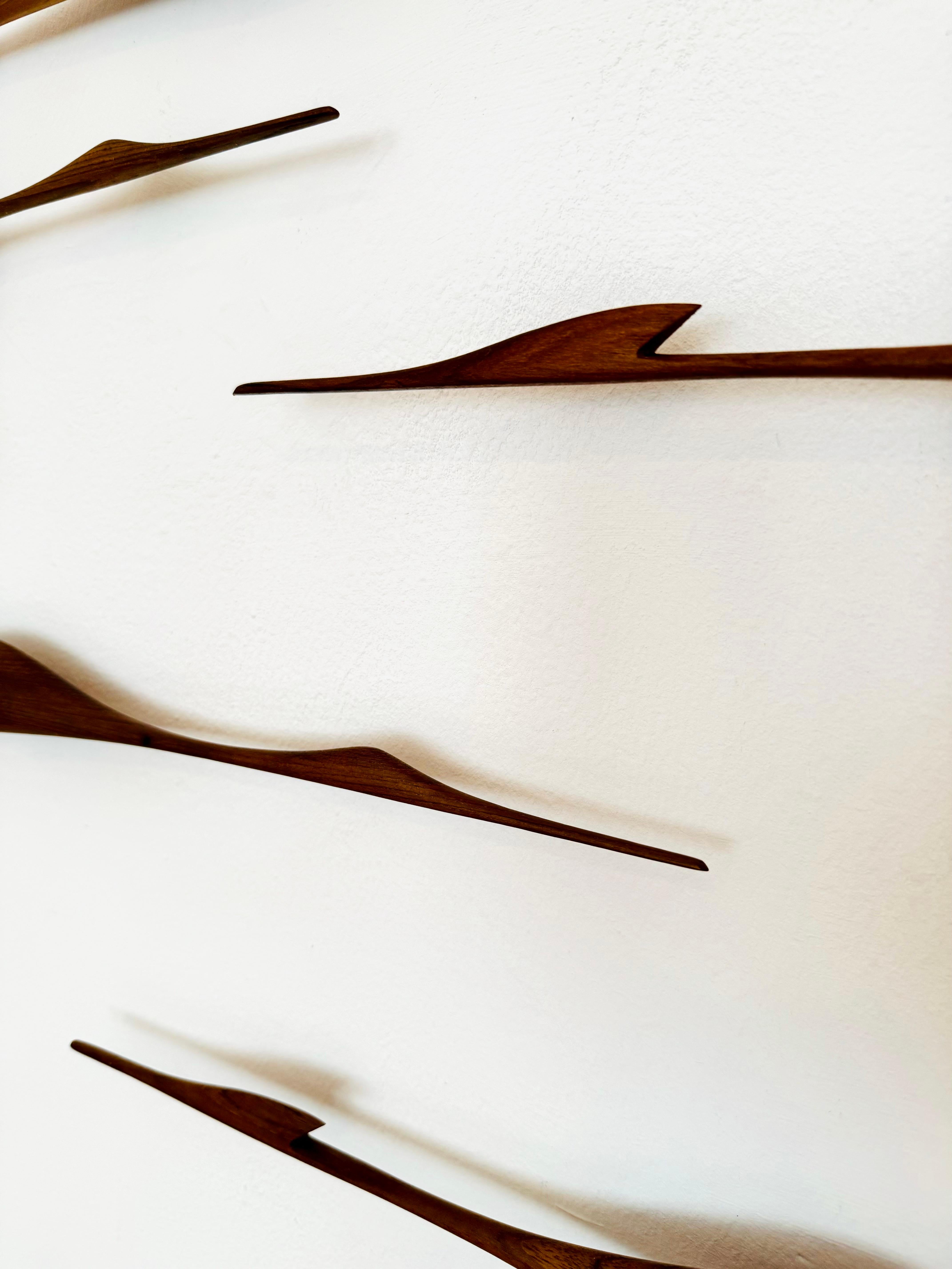 Set of 6 Large Danish Mid-Century Modern Teak Cranes For Sale at 1stDibs