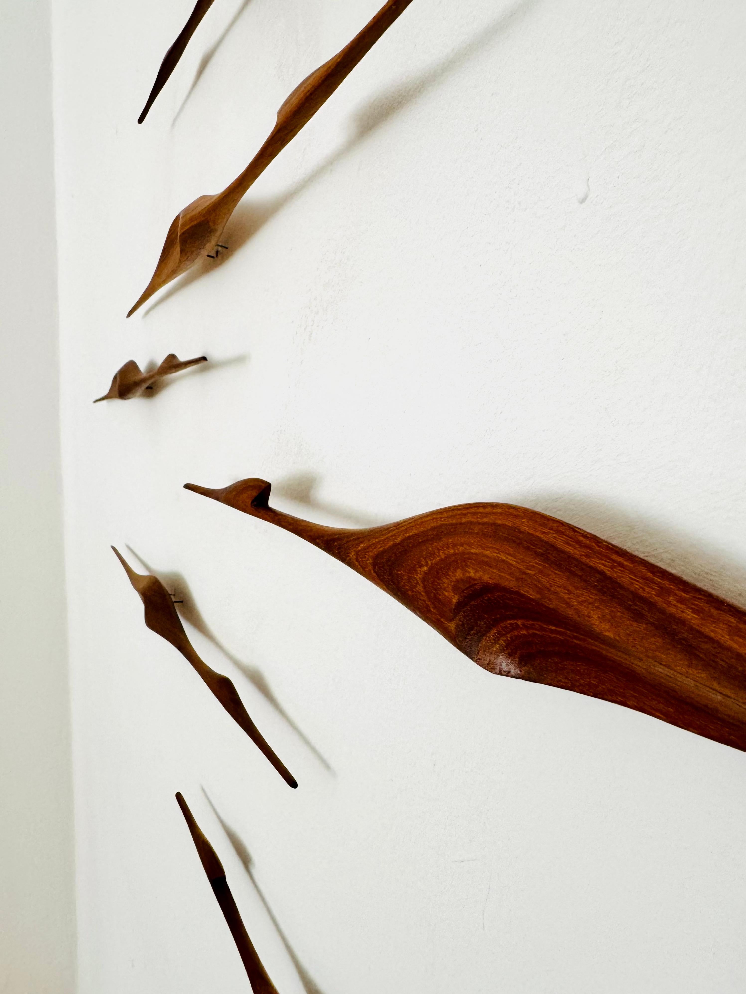 Set of 6 Large Danish Mid-Century Modern Teak Cranes For Sale at 1stDibs