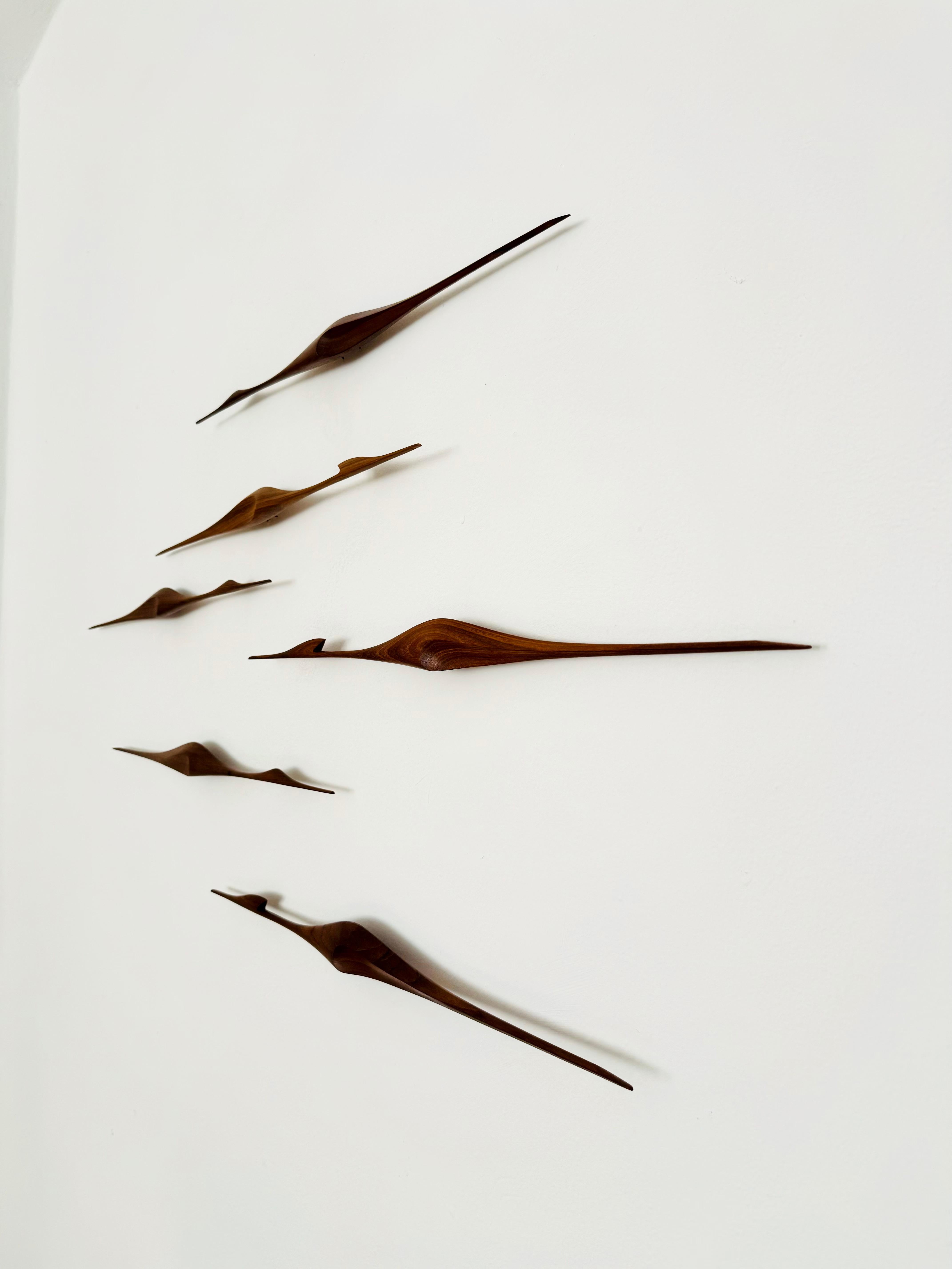 Set of 6 Large Danish Mid-Century Modern Teak Cranes For Sale at 1stDibs