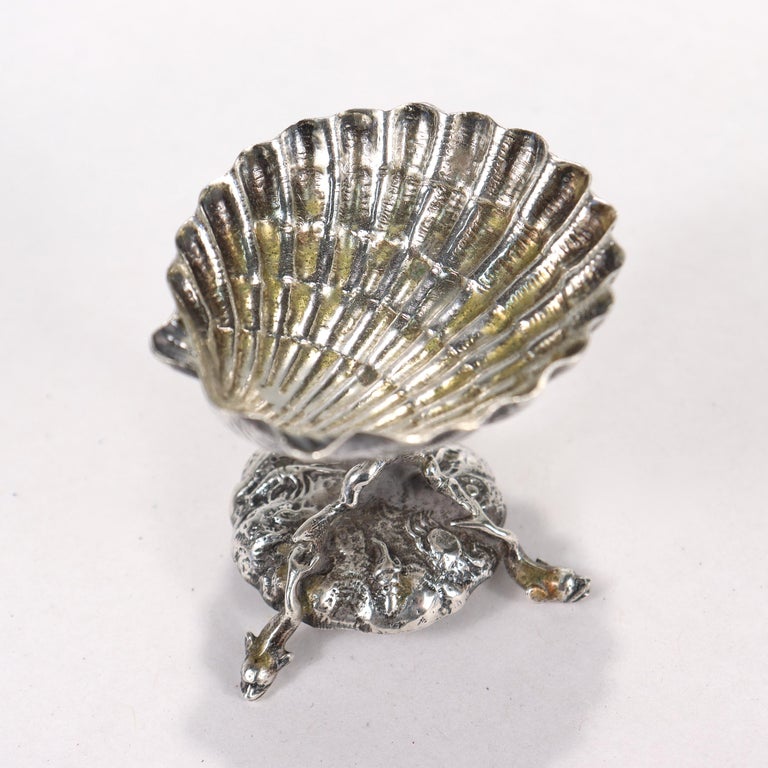 Set of 6 Mermaid 'or Merman' .800 Italian Silver Shell Salt Cellars by ...
