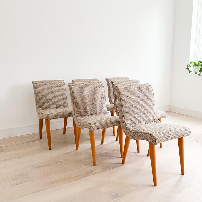 Set of 6 Mid-Century Russel Wright for Conant Ball Dining Chairs For ...