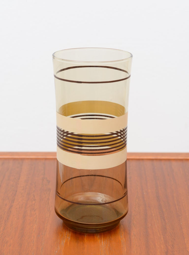 Set of 6 Mid-Century Smoked Glass Cups 1950s For Sale at 1stDibs