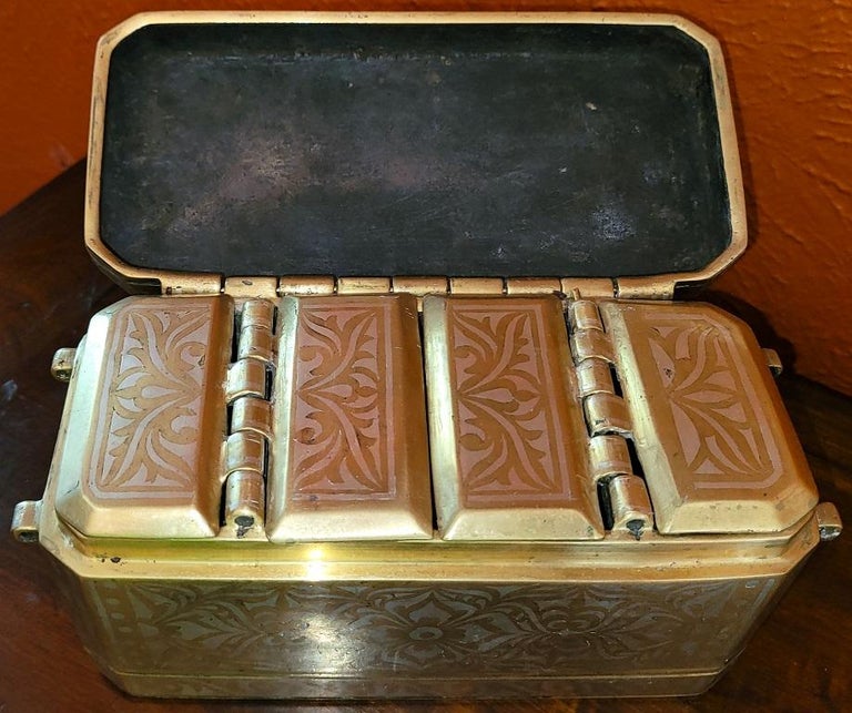 Set of 6 Mindanao Brass Silver Betel Boxes, Philippines For Sale at ...