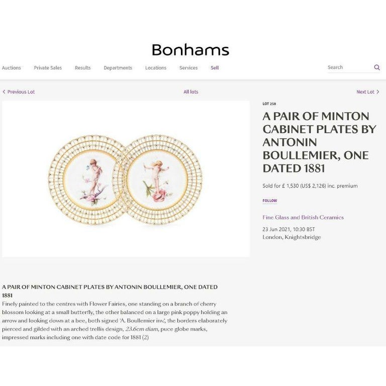 Set of 6 Minton Porcelain Reticulated Cabinet Plates Anton Boullemier ...