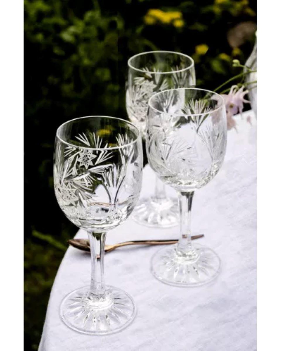 Set of 6 New 240 Ml Crystal Wine Glasses - Craftwork Julia Poland For ...