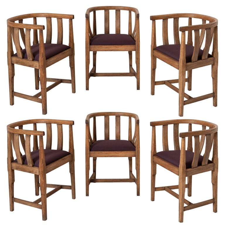 Set of ''6'' Oak Tub Dining Chairs by Gordon Russell, England, circa ...