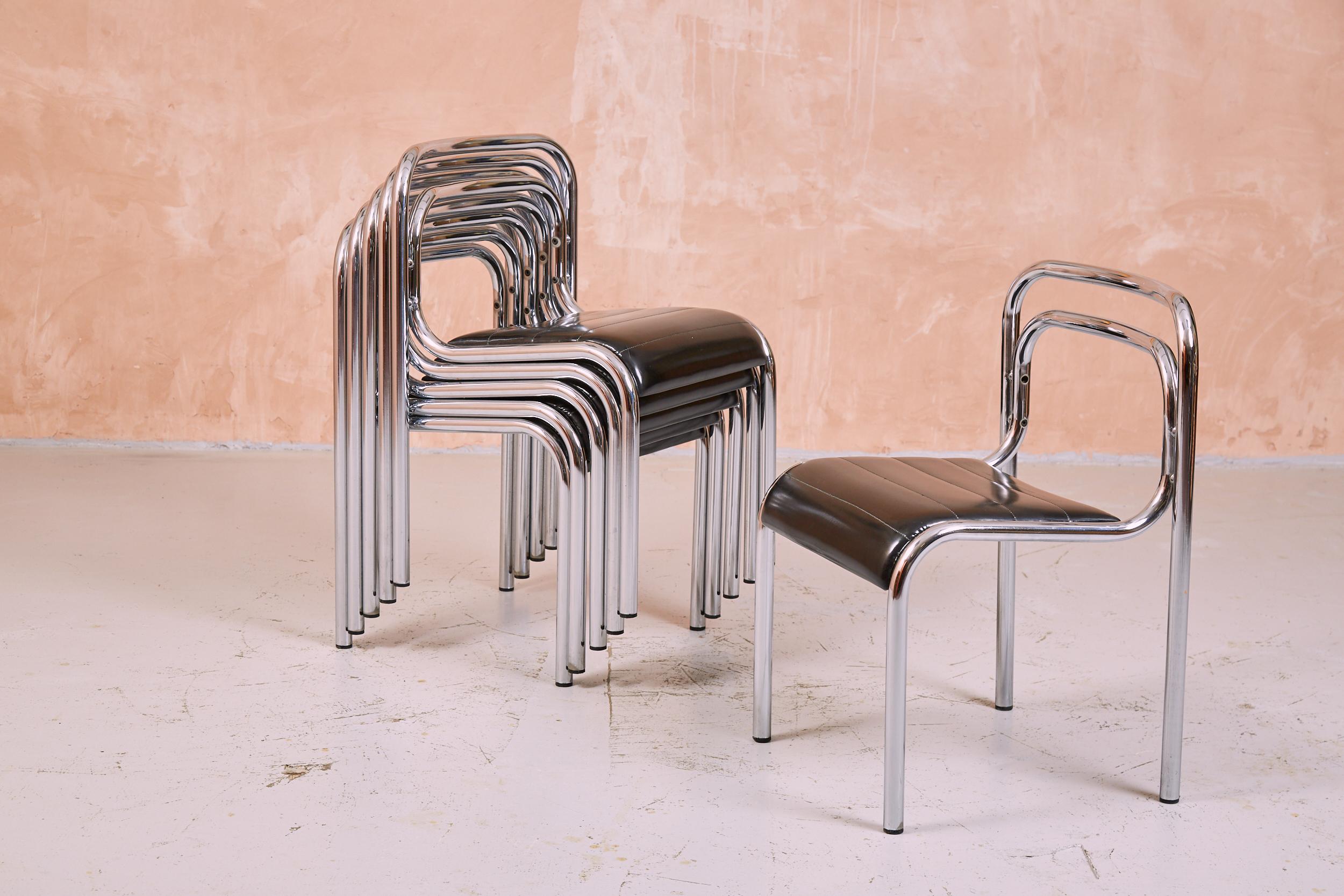 Set Of 6 Omk T5 Stacking Chairs, Designed By Rodney Kinsman, 1969 at ...
