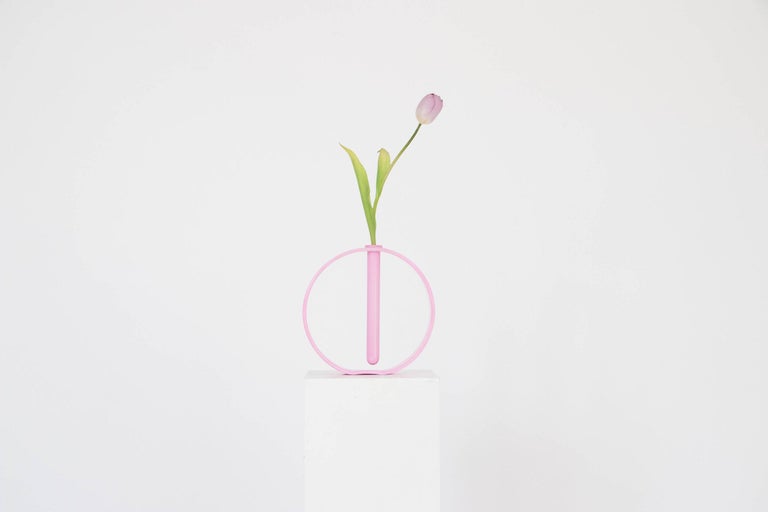 Set of 6 Opaque Pink Gaia Vases by Valeria Vasi For Sale at 1stDibs