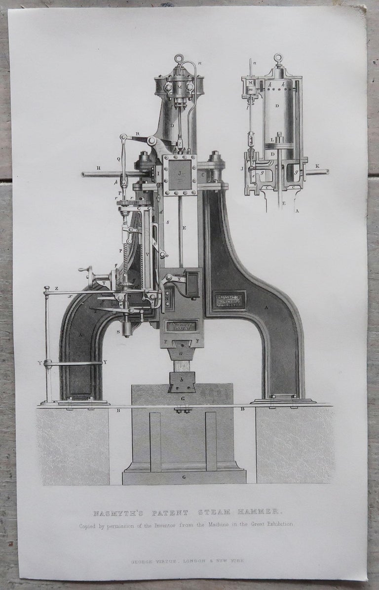 Set of 6 Original Antique Technical Prints, Engines / Machines, C.1850 ...
