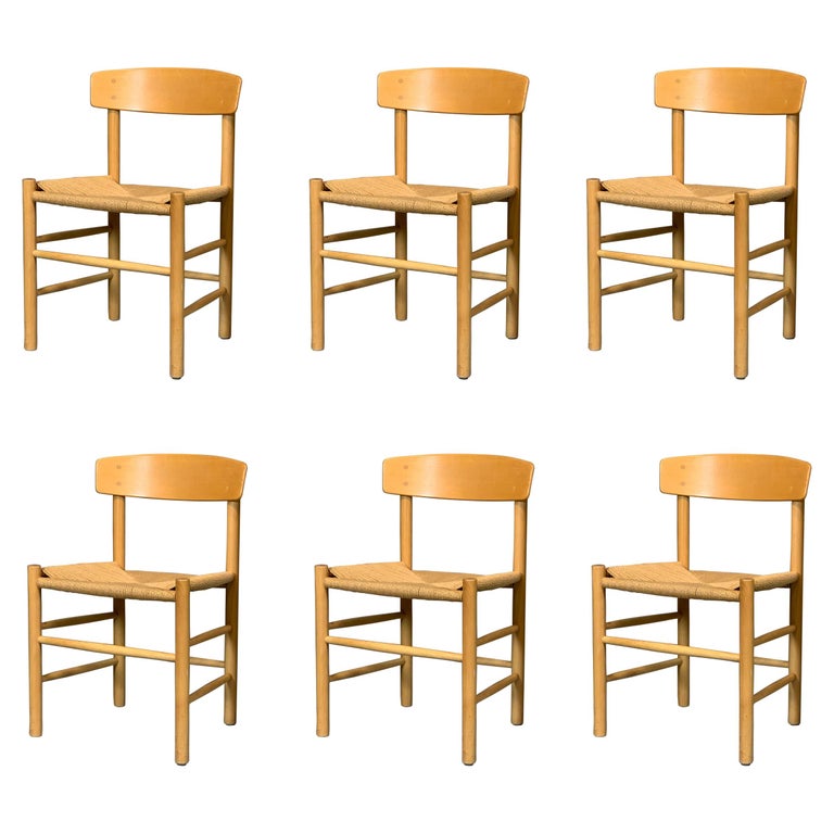Ensemble de 6 chaises originales Borge Mogensen "Shaker" Mod. J39, Meuble Fredericia sur 1stDibs