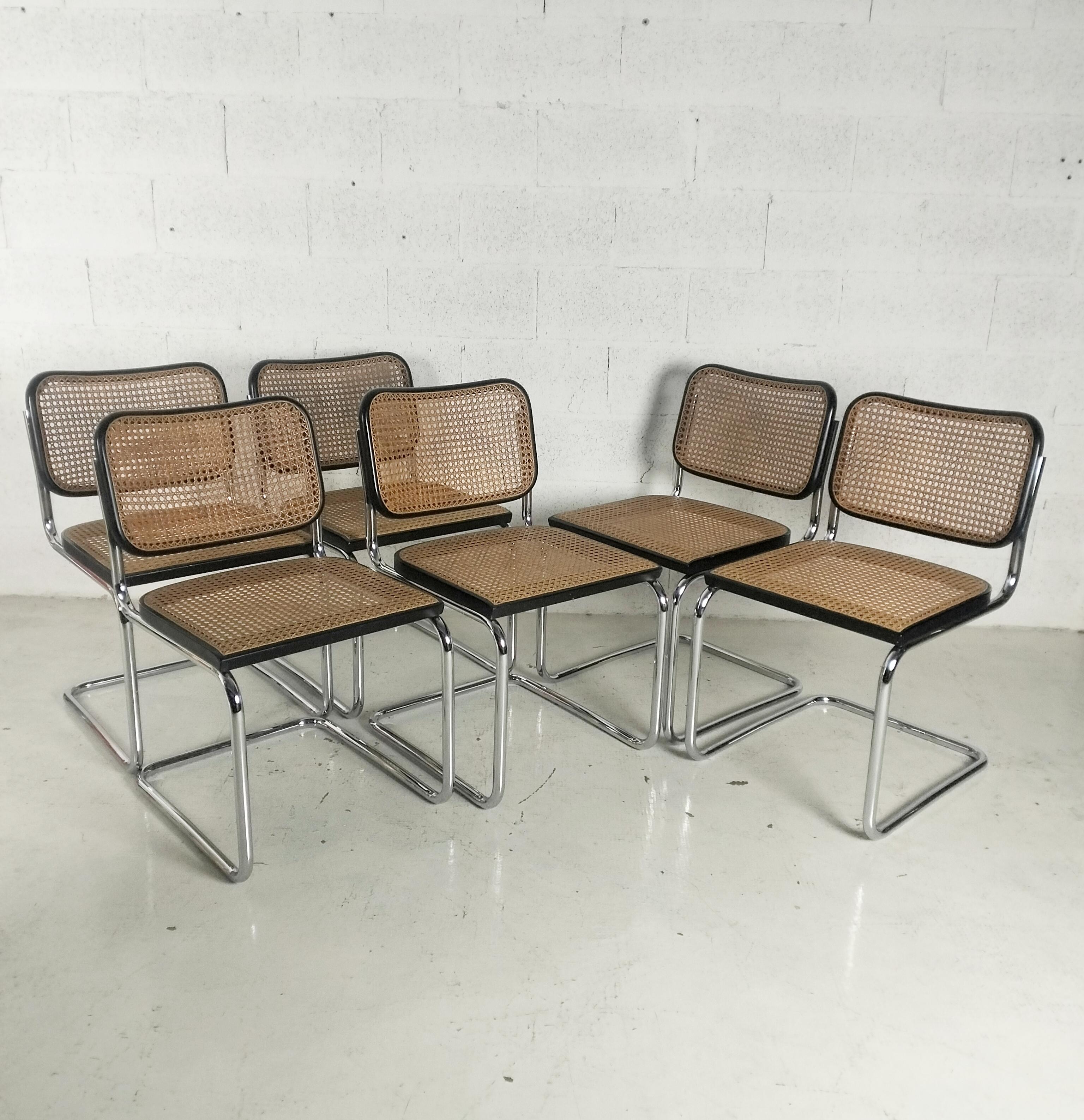 Set of 8 Original Cesca Chairs, by Marcel Breuer for Gavina, Italy For ...