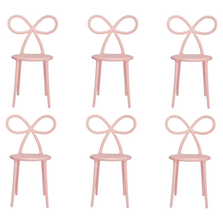 Set of 6 Pink Ribbon Chairs, Designed by Nika Zupanc For Sale at 1stDibs