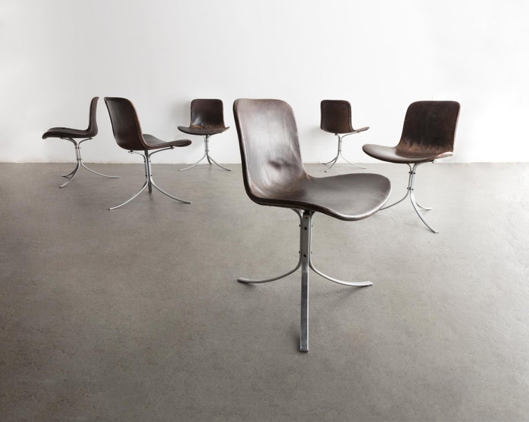 Set of 6 "PK-9" Chairs in Black by Poul Kjaerholm, Denmark, 1961 For ...
