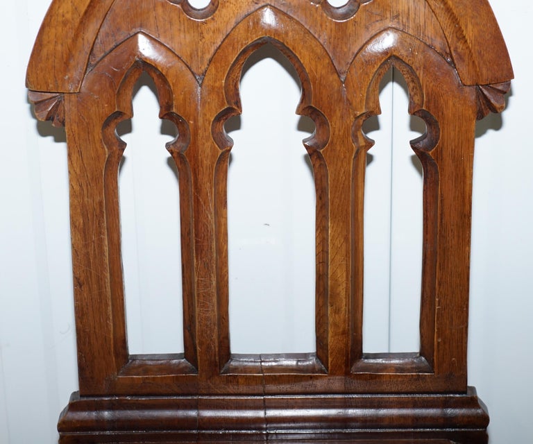 Set of 6 Rare Steeple Back Victorian Dining Chairs in the Pugin Gothic ...