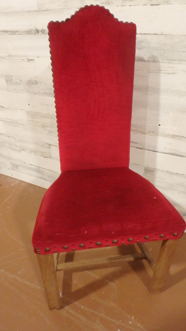 Set of 6 Red Velvet Chairs Amsterdam For Sale at 1stDibs