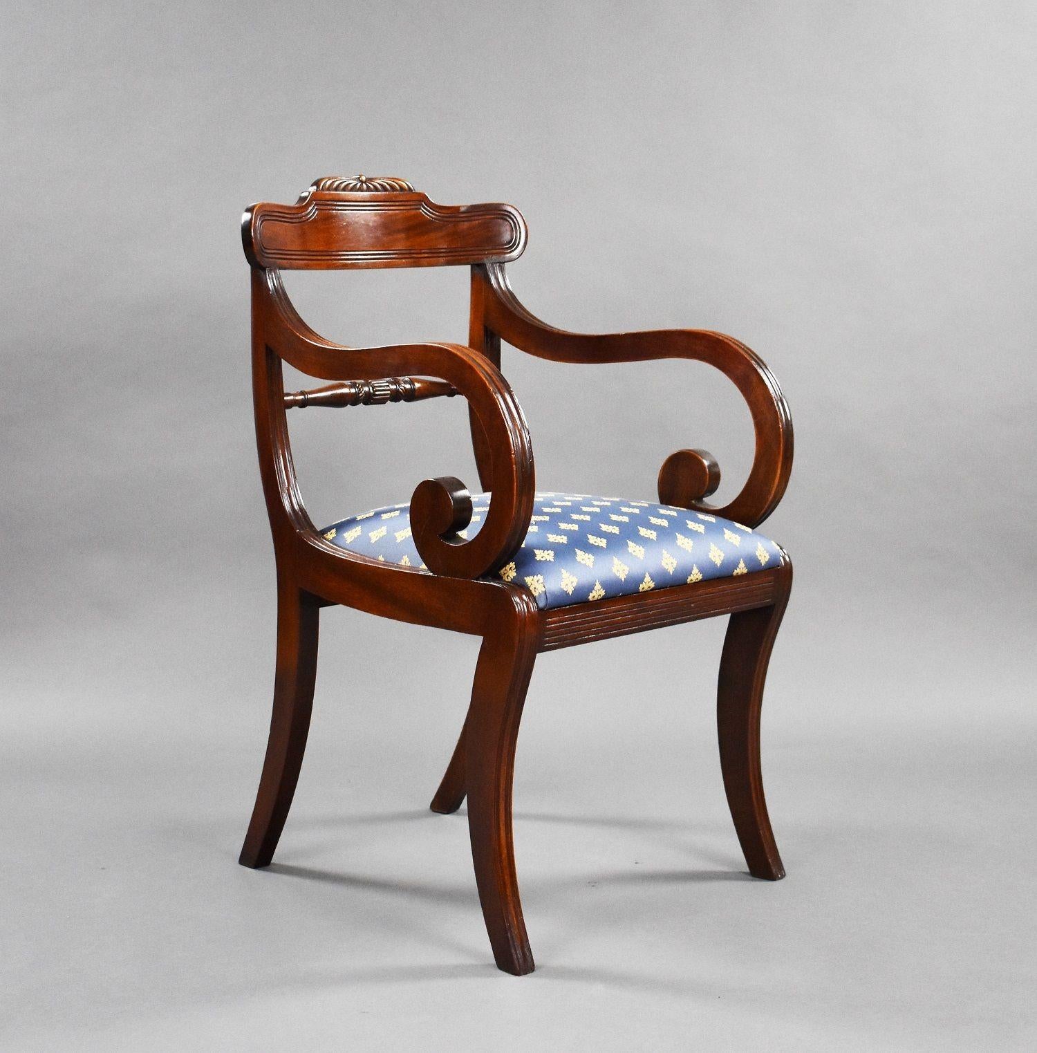 Set of 6 Regency Mahogany Dining Chairs For Sale at 1stDibs