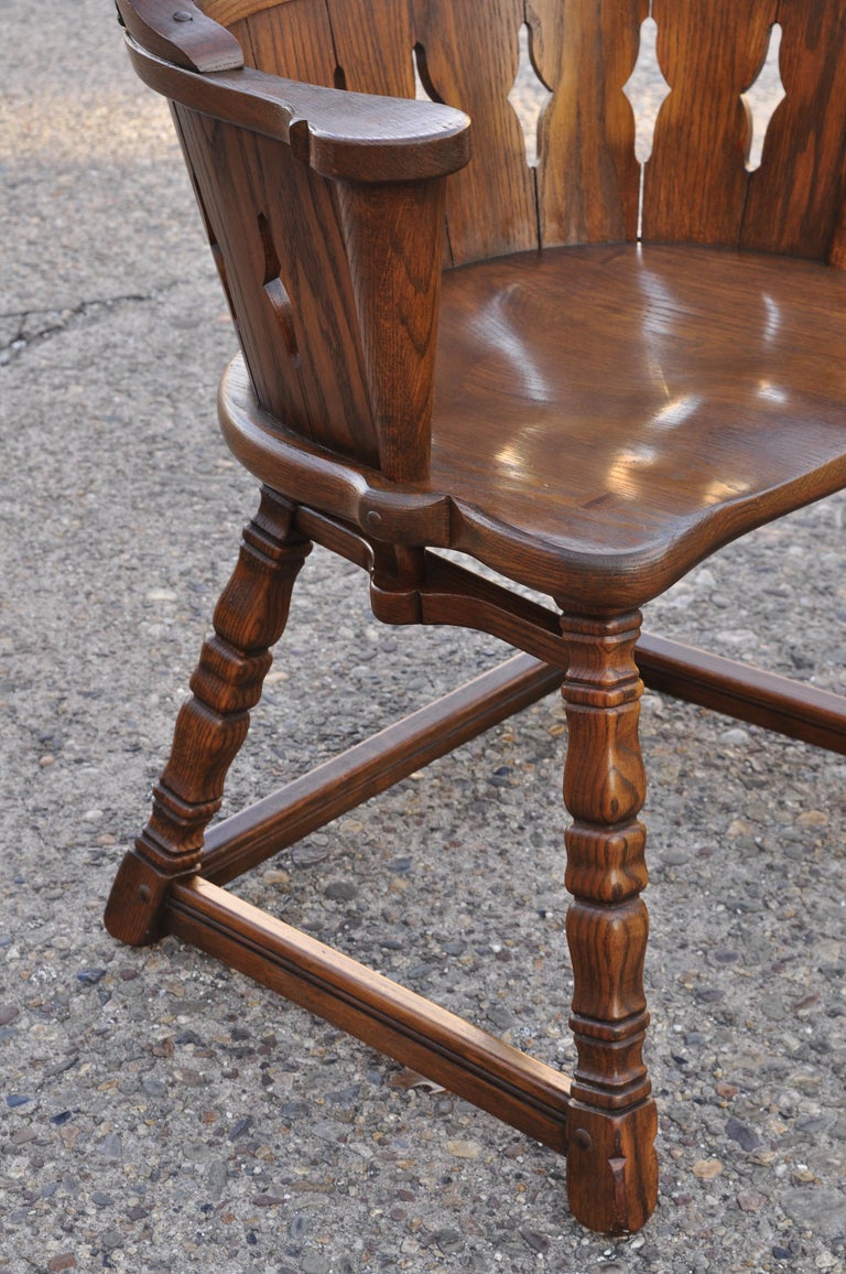 Set of 6 Romweber Viking Oak Leather Back Captains Dining Armchairs at ...