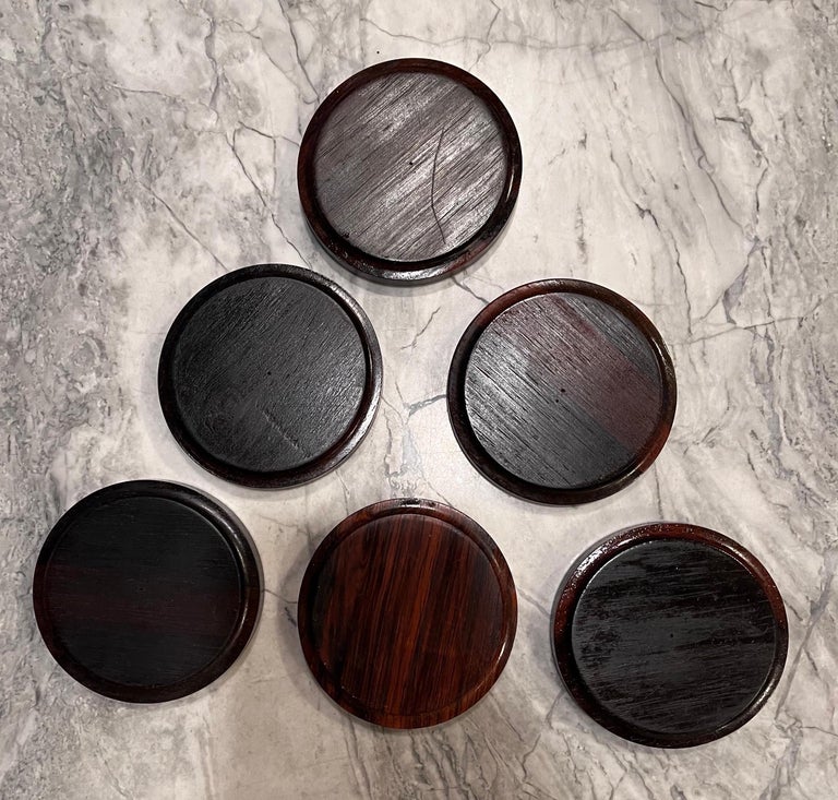 Set of 6 Rosewood Coasters For Sale at 1stDibs